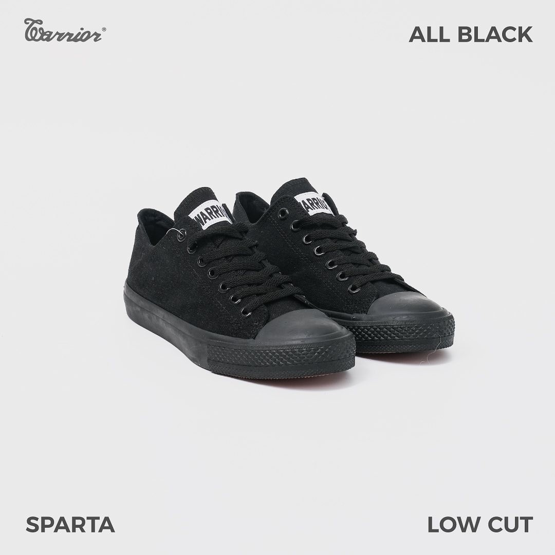 Sepatu Warrior Sparta LC All Black Hitam - Official Shop Sepatu Warrior ...