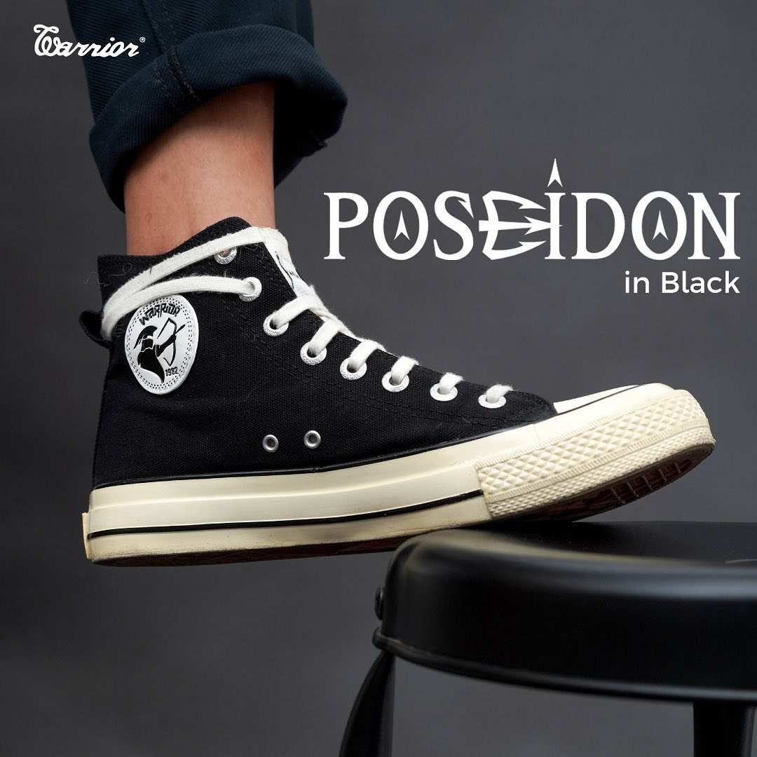 Sepatu Warrior Poseidon High Black -Hitam - Official Shop Sepatu ...